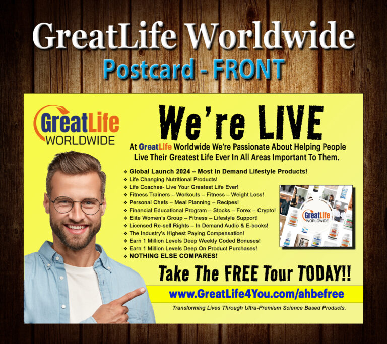 GreatLife Worldwide Postcard (Male Model) - The Office Annex