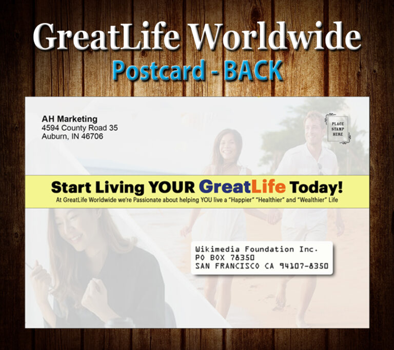 GreatLife Worldwide Postcard (Female Model) - The Office Annex