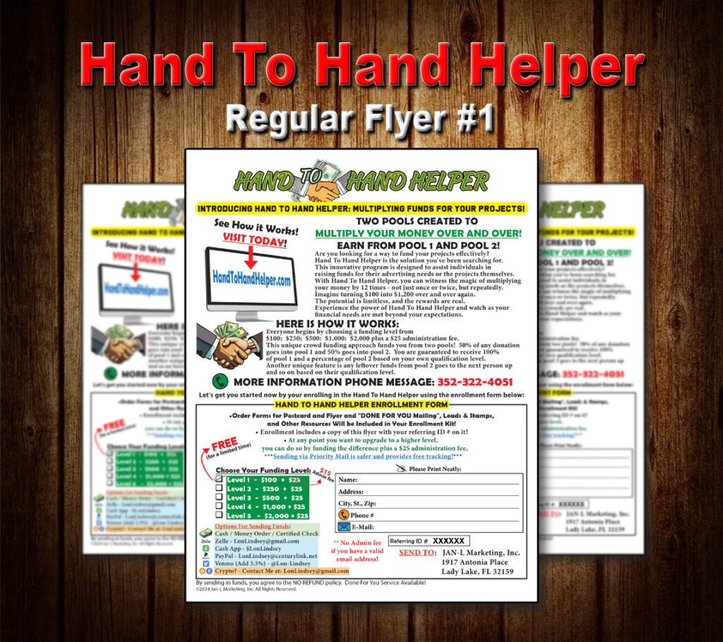 Hand To Hand Helper 8.5" x 11" Flyer #1 - The Office Annex